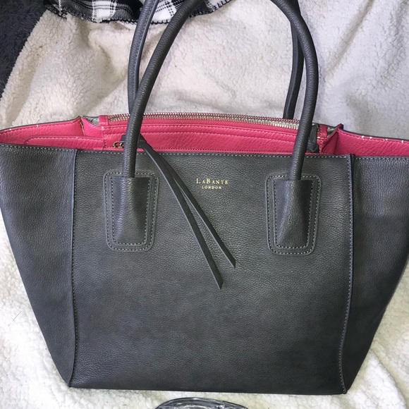 LaBante | Bags | Labante London Demi Satchel Black And Pink With ...